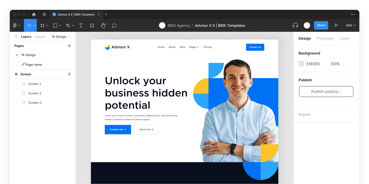 Advisor X - Business Consultant Figma Template - Free Figma Resource ...