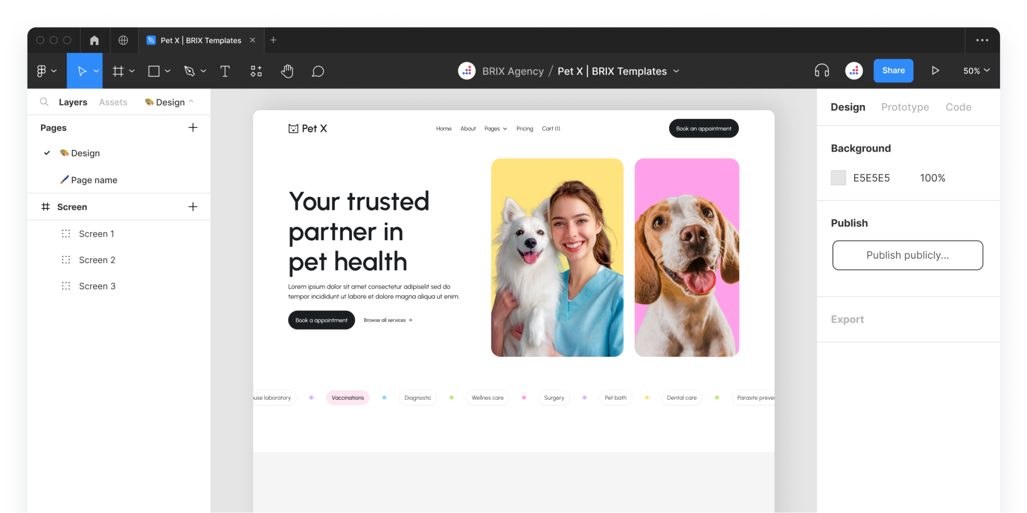 Pet X - Veterinary Figma Template - Free Figma Resource | Figma Elements
