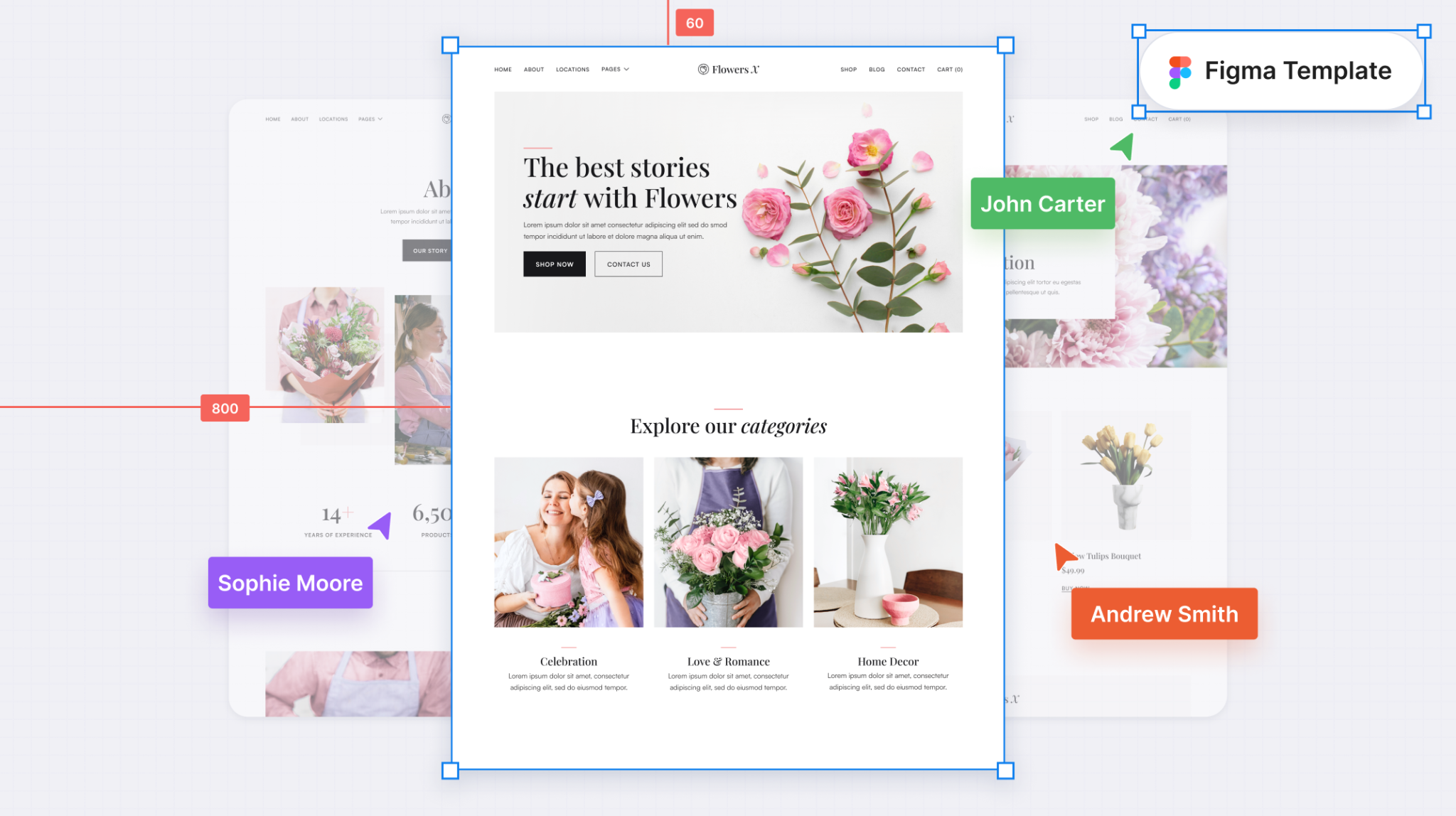 Flowers X - Florist Figma Template - Free Figma Resource | Figma Elements