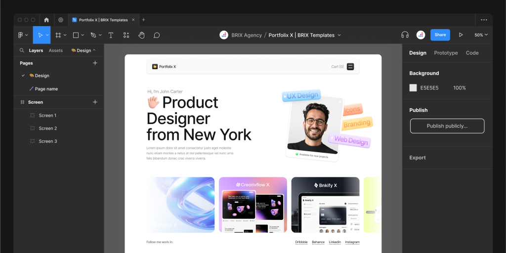 Portfolix X - Personal Portfolio Figma Template - Free Figma Resource ...