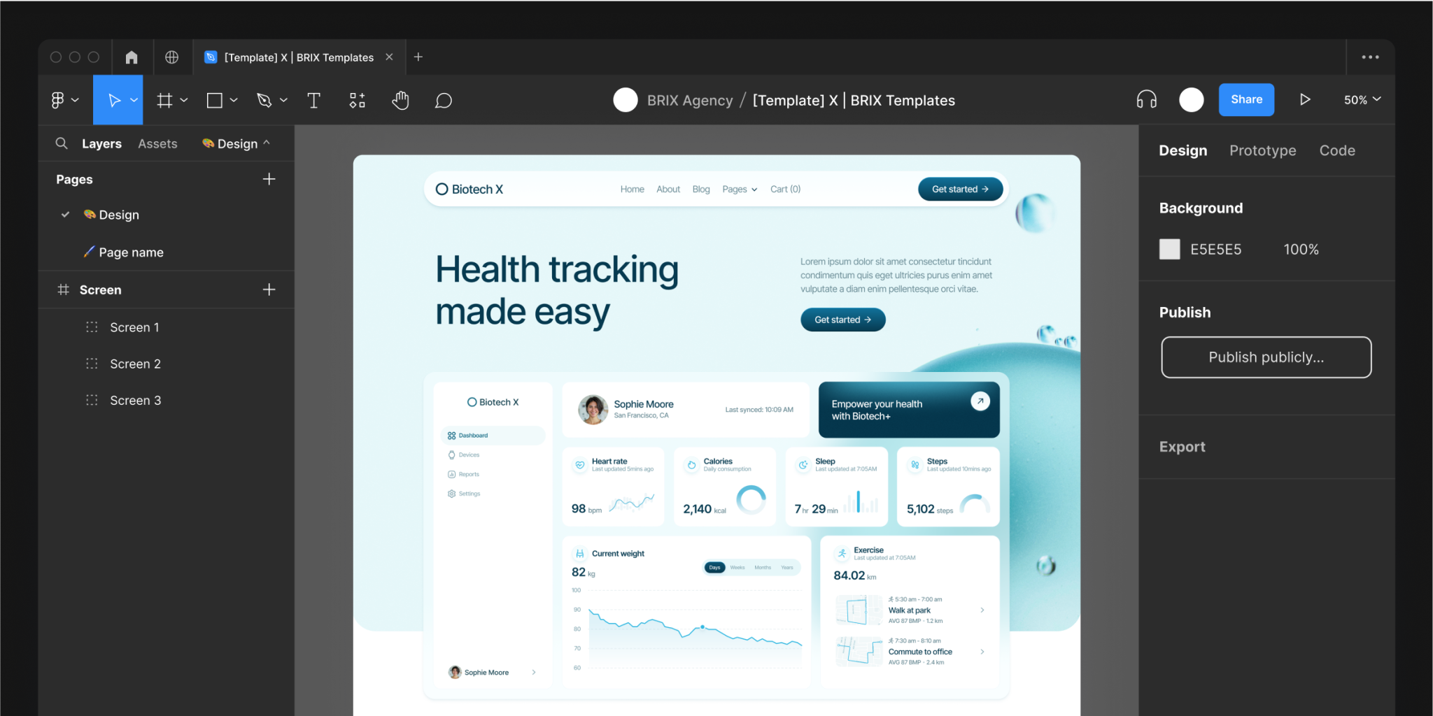 Biotech X - Health Tech Figma Template - Free Figma Resource | Figma ...