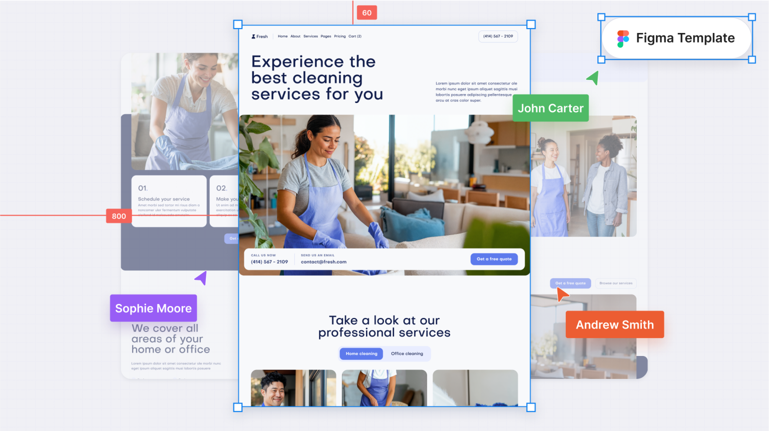 Fresh - Cleaning Figma Template - Free Figma Resource | Figma Elements