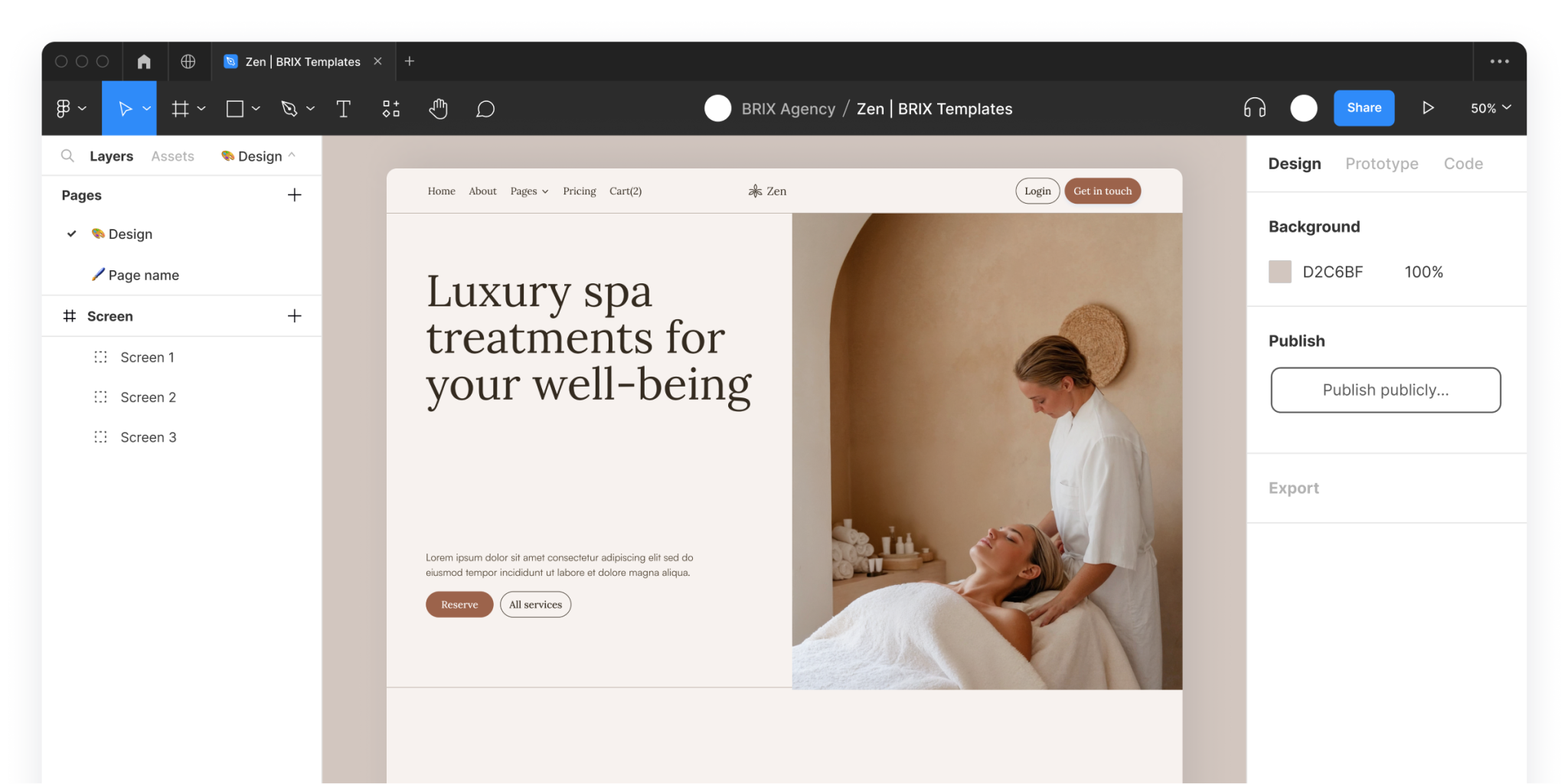Zen - Spa & Massage Figma Template - Free Figma Resource | Figma Elements