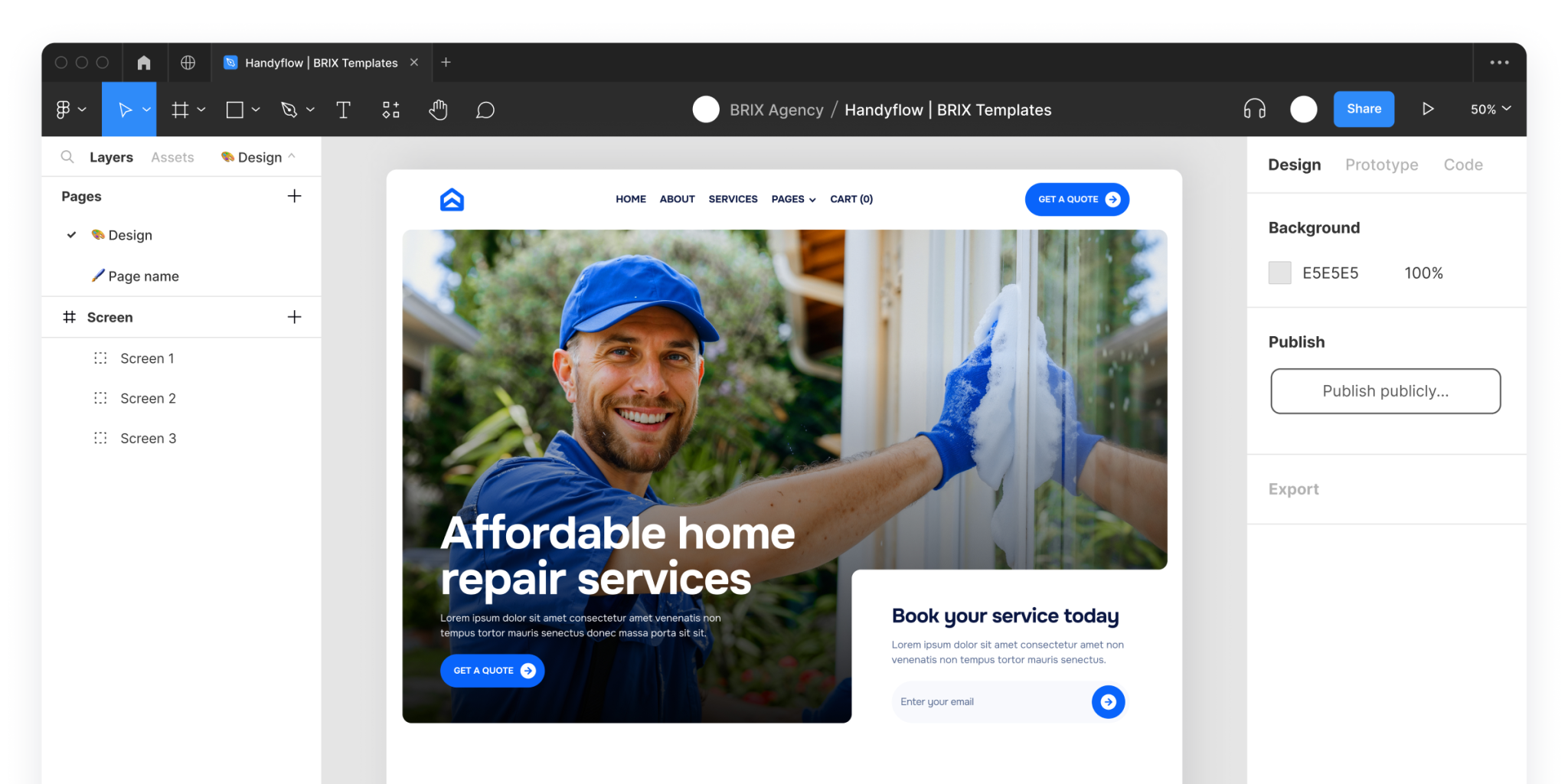 Handyflow - Handyman Services Figma Template - Free Figma Resource | Figma Elements