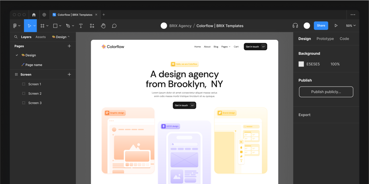 ColorFlow - Design Agency Figma Template - Free Figma Resource | Figma ...