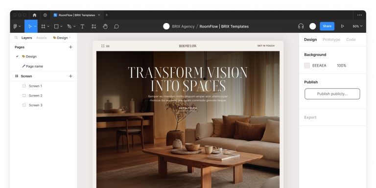 RoomFlow - Interior Design Figma Template - Free Figma Resource | Figma ...