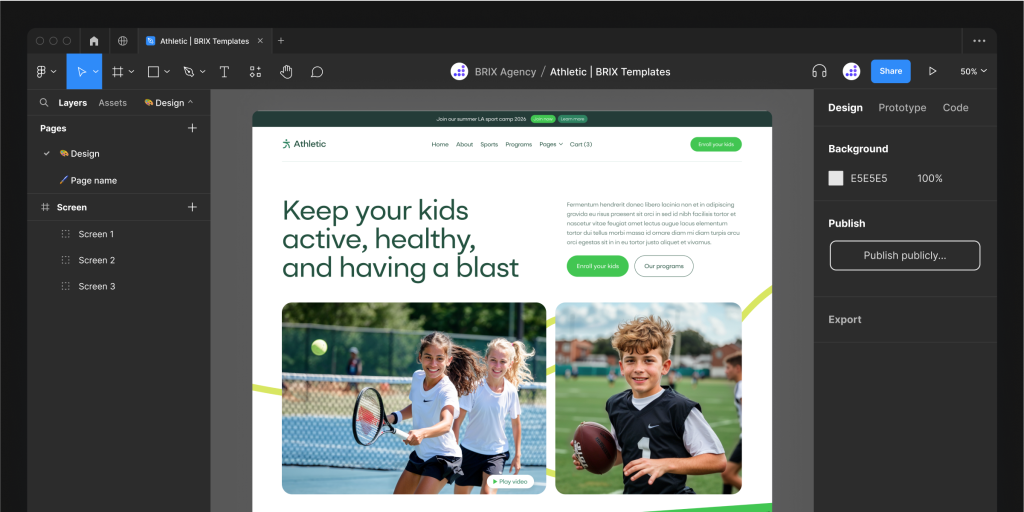 Athletic - Sports Academy Figma Template - Free Figma Resource | Figma ...