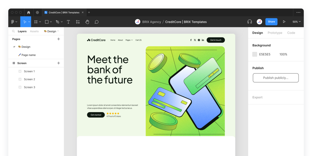 CreditCore - Bank Figma Template - Free Figma Resource | Figma Elements