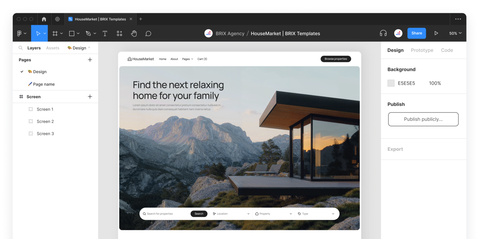 HouseMarket - Real Estate Business Figma Template - Free Figma Resource ...