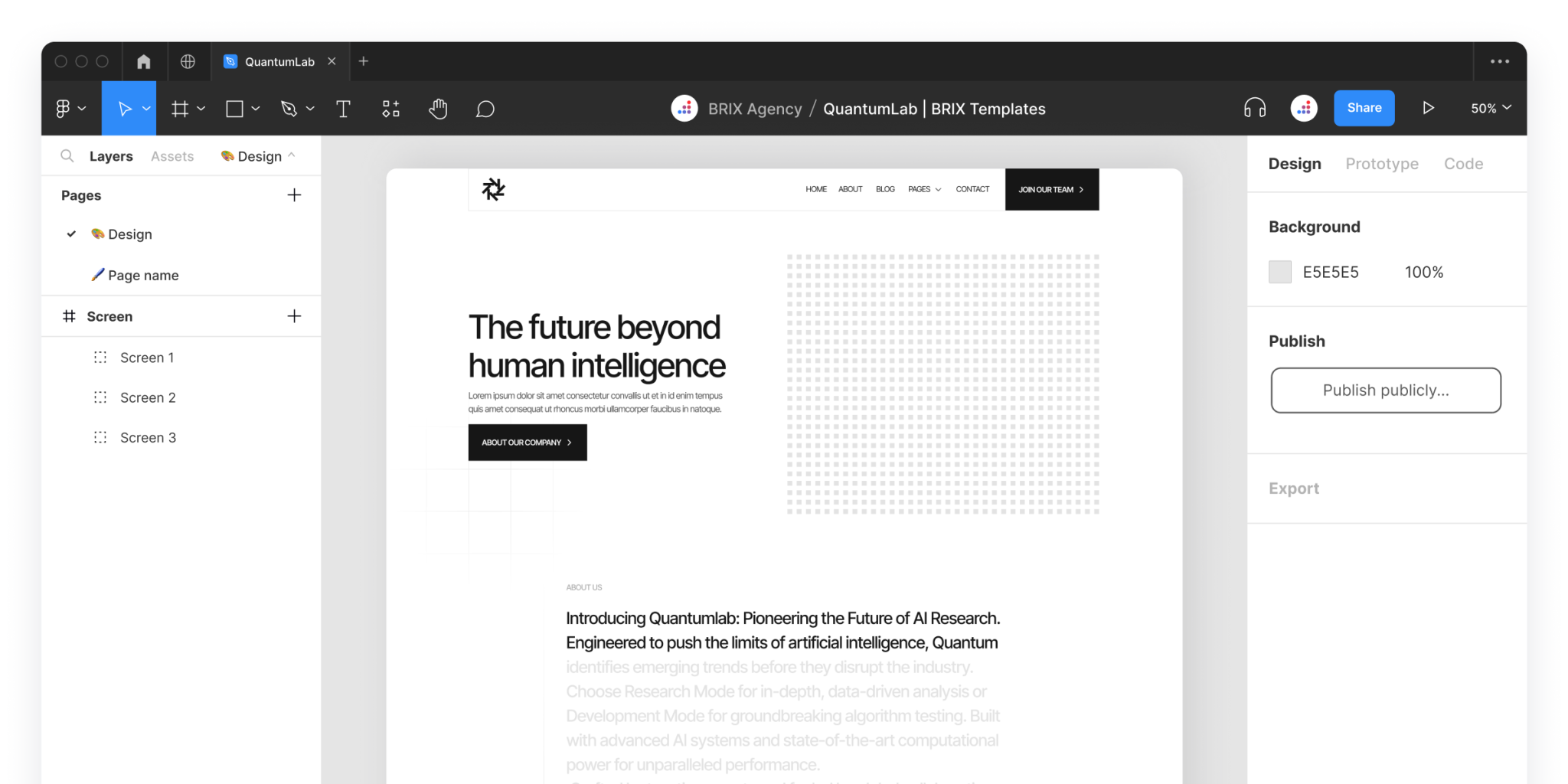 QuantumLab - AI Lab Figma Template - Free Figma Resource | Figma Elements
